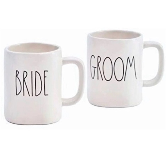 Rae Dunn | Kitchen | Rae Dunn Bride Groom Ceramic White Mug Set Of 2 ...